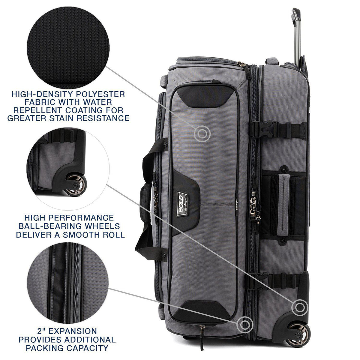 Bold by Travelpro 30" Drop Bottom Rolling Duffel – Luggage Pros